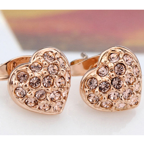 Ref No.: 406003 Crystal Little Love earrings heart gold jewels online shopping amazonite jewelry