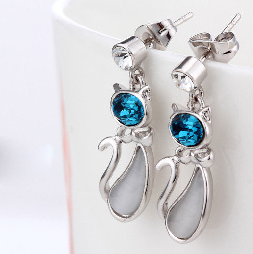 Ref No.: 406007 Beauty cat Earring costume accessories wholesale art deco jewelry