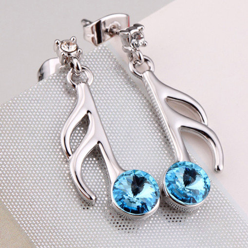 Ref No.:406008 Thorn Flower Earring december birthstone blue zircon art jewelry