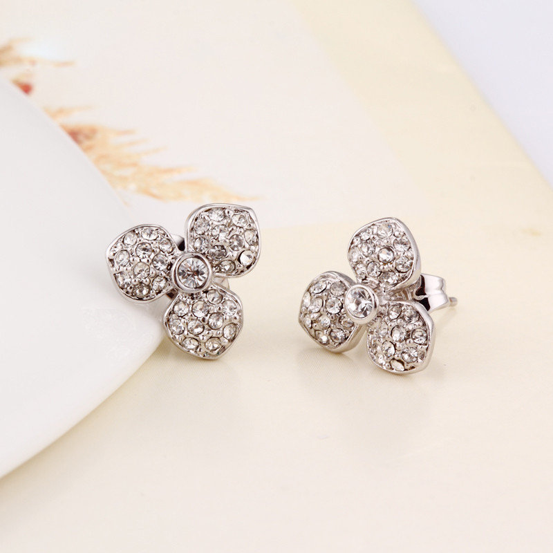 Ref No.: 406028 Simple florid Earring bridal flower jewellery best wholesale fashion jewelry