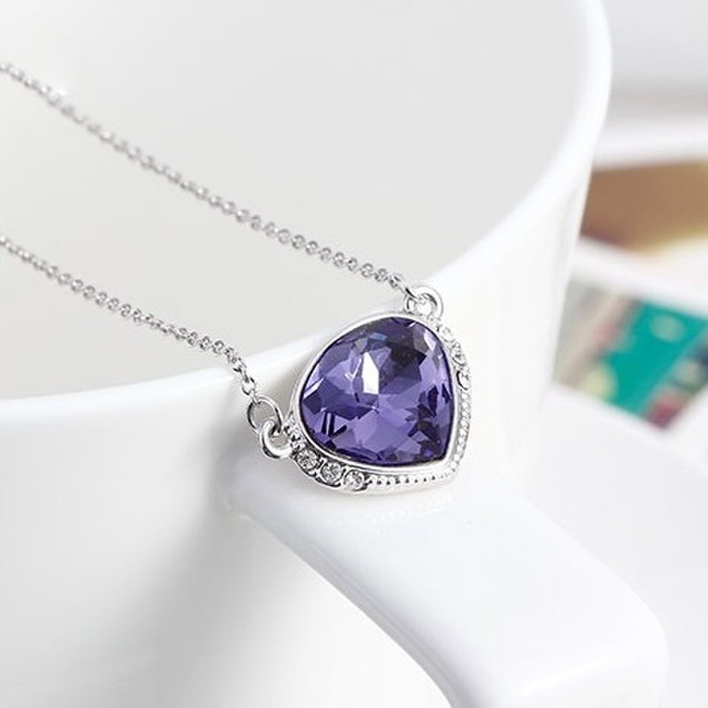 Ref No.: 109010 Vows of love white gold necklace with heart pendant jewellery shop melbourne crystal costume jewelry