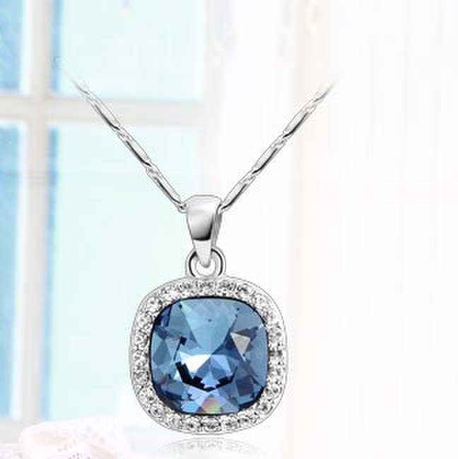 Ref No.: 109013 Elegant blue ink necklaces jewelry jewellery pearl sets crystal stones for jewelry