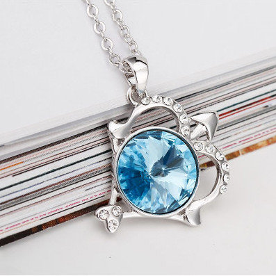 140233 Aquamarine Sagittarius Necklaces constellation jewelry wholesale distributors-december birthstone pendant online