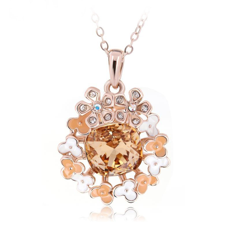 Ref No.: 140239 Flower Love Necklace online jewellery shopping india wholesale fashionable jewelry