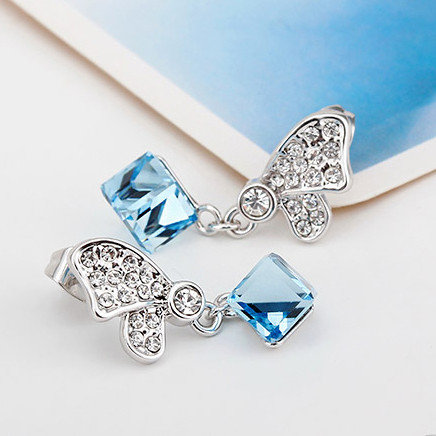 440234 Butterfly dance Earrings Aquamarine jewellery-best fashion jewelry wholesale-for european jewellery boutique
