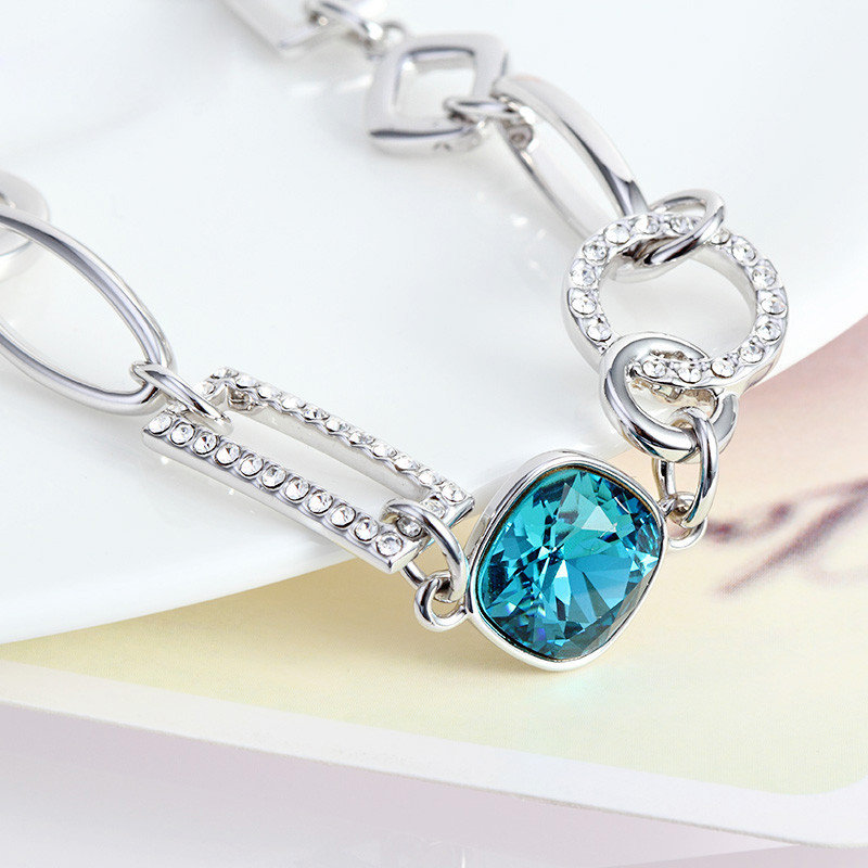 340208 Vivid Indicolite sea heart SW crystal bracelets-artificial jewellery online shopping-accessories costume jewelry