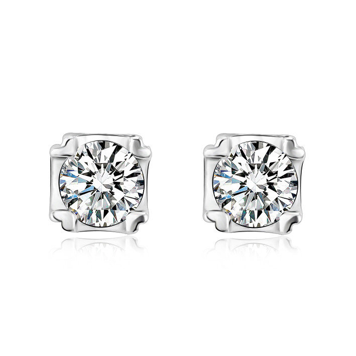 Ref No.: S200003 Quadrilateral diamond S925 Earring solid silver jewellery cool silver jewelry
