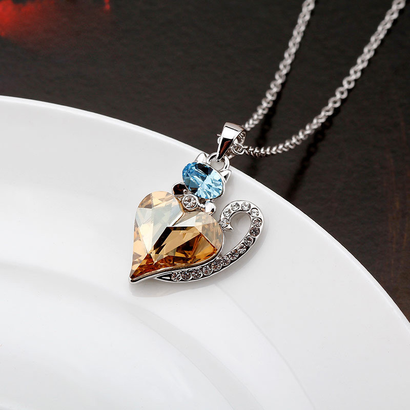 140307 Sweet waiting necklaces with heart pendants online shopping for gold jewellery wholesale jewelry distribution
