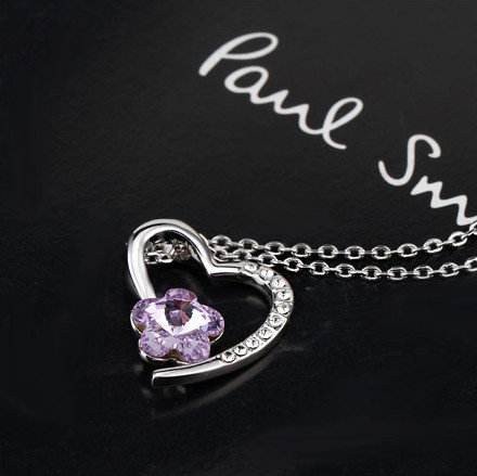 Ref No.: 140316 Flowers Story open heart necklace online jewellery shop wholesale jewelry imports