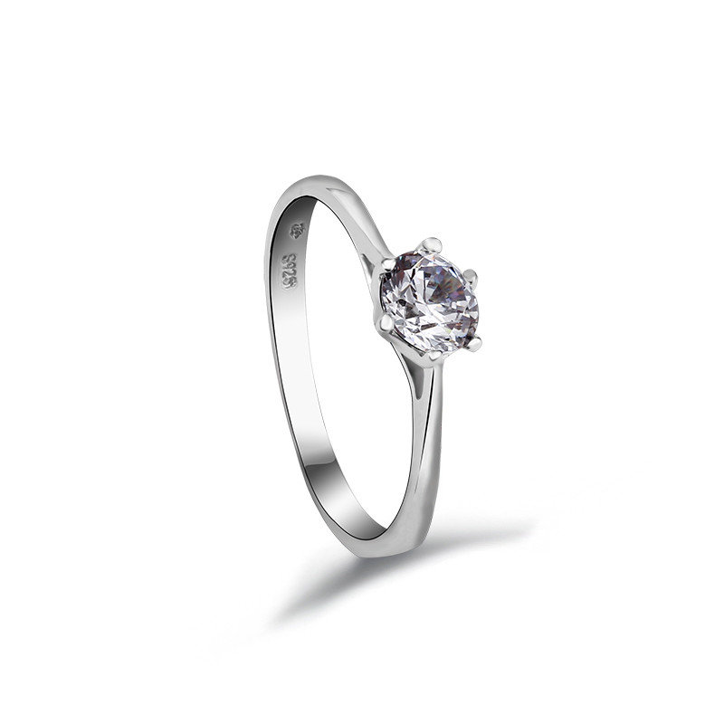 Ref No.: S300301 True Love small diamond (0.6cm) S925 birthstone diamond rings wholesale 925 real silver jewelry