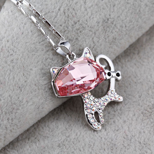 Ref No.:140608 charming cat Necklace online pearl jewellery wholesale jewelry stores