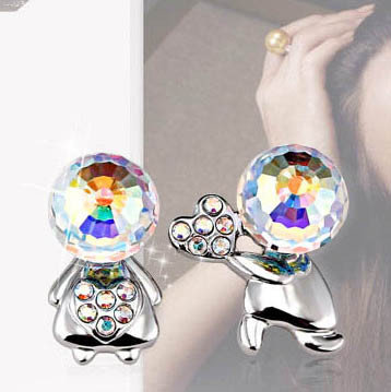Ref No.: 440606 Sweet love Earring stainless silver jewellery high end costume jewelry wholesale