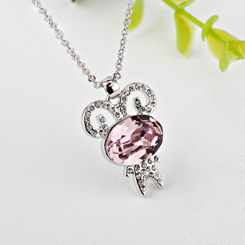140709  light Amethyst Beautiful sheep necklaces for jewellery shops online showroom costume jewelry stores wholesale