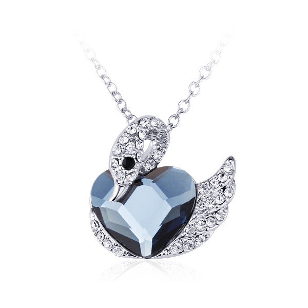 Ref No.: 140712 Shy swan pink heart necklace fashion jewellery suppliers online jewelry sites