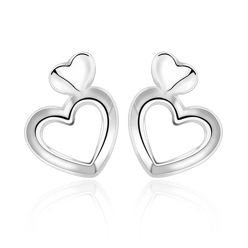 Ref No.: 440702 Connected heart Earring statement jewellery high end wholesale fashion jewelry
