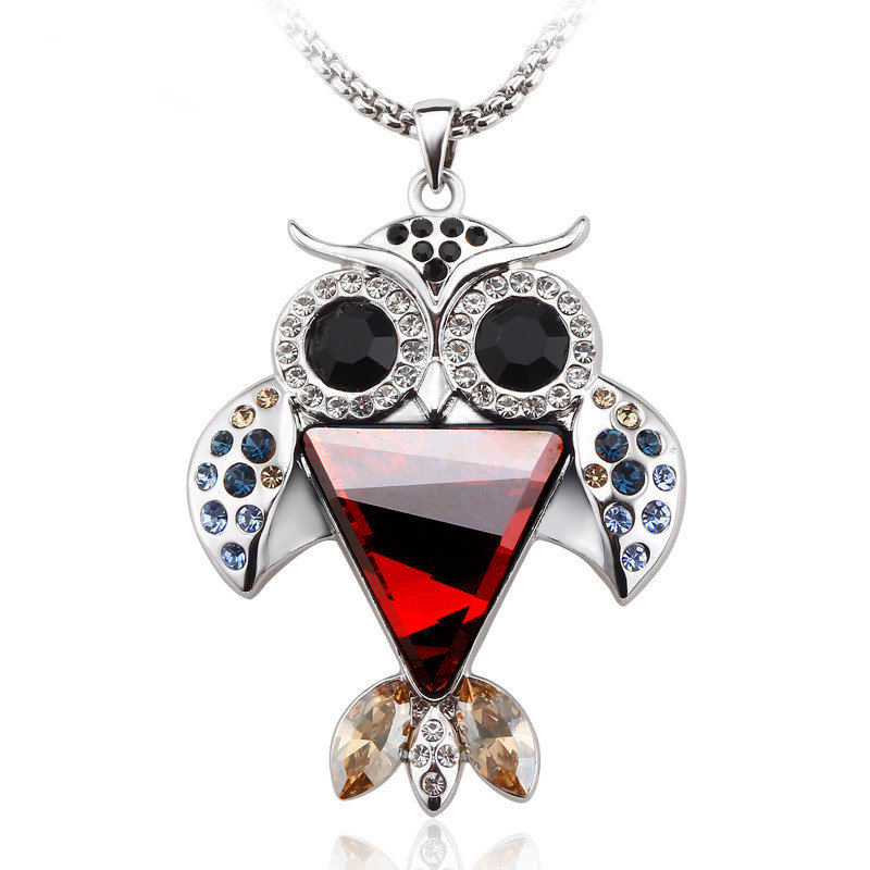 Ref No.:"141016 Elegant Owl  Brooch sweater chain of dual-use  Necklace shopping online jewellery fashion jewelry packa