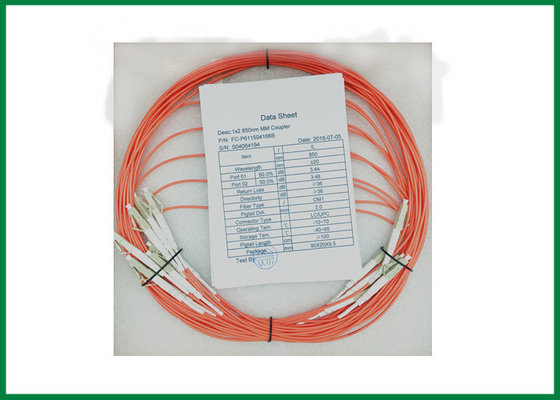 GPON EPON 1x2 Multimode Fiber Coupler 850nm 1300nm 62.5/125 50 / 50 LC/UPC Optical Splitter