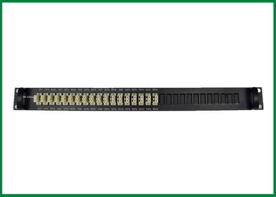 19" 1U Rack Mount Multimode Fiber Coupler , LC / UPC Duplex Fibre Optic Splitter