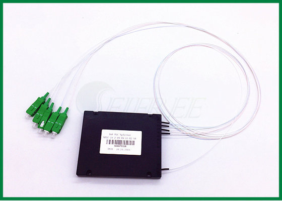 1 x 4 Fiber Optic PLC Splitter , single mode fiber splitter with SC / APC connector