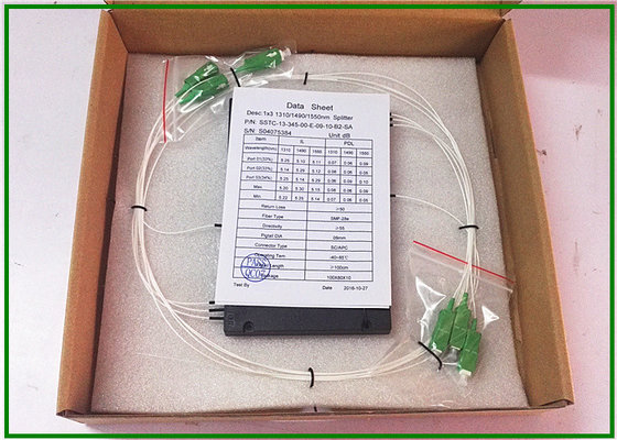 Single mode Fiber Optic FBT Splitter Coupler 1x3 for connector SA