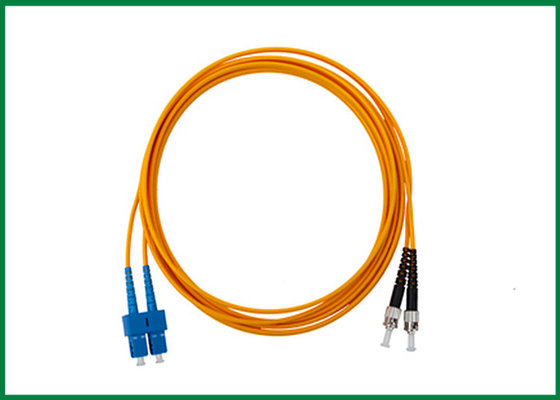 PVC 2 Fiber Optic Patch cord , SM Optical Cable SC to ST Duplex with Duplex Clip