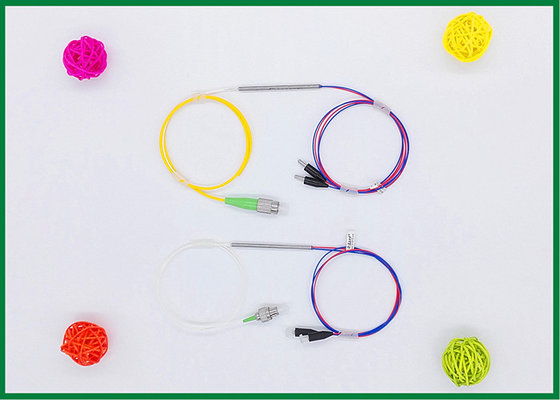 Professional Mini Single Mode Fiber Coupling , 1x2 Steel Tube Optical Fiber Splitter