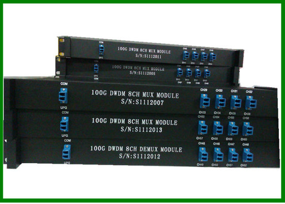 1U 19' Rack Mount 8CH Single Mode Fiber Optic DWDM For Bi-Directional System