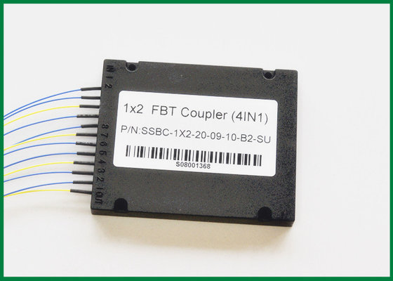 1x2 4 IN 1 SM Splitter Single Mode Fiber Coupler , Wideband 1550nm