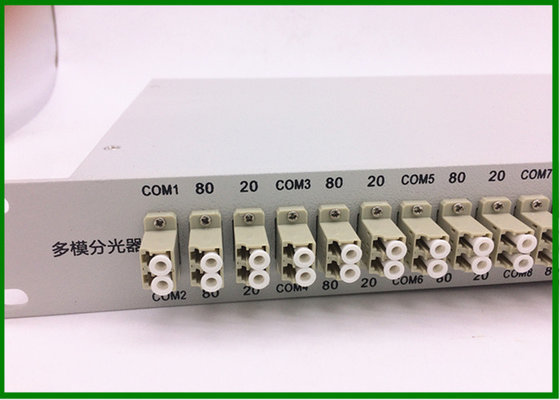 16pcs 1*2 OM2 Fused Splitter in 1U 19' RacK Mount for CA TV system