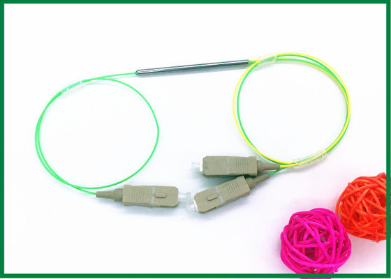 Single Window Bare Fiber 1x2 Multimode Fiber Optic Coupling 850nm Wavelength