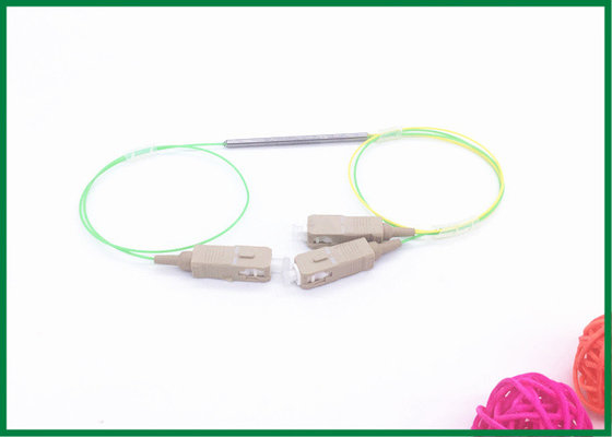Single Window Bare Fiber 1x2 Multimode Fiber Optic Coupling 850nm Wavelength