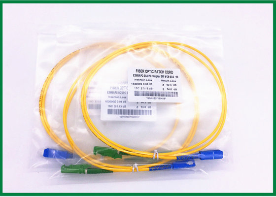 PVC Jacket E2000 Sc Fiber Optic Patch Cord Single Mode Patch Cord
