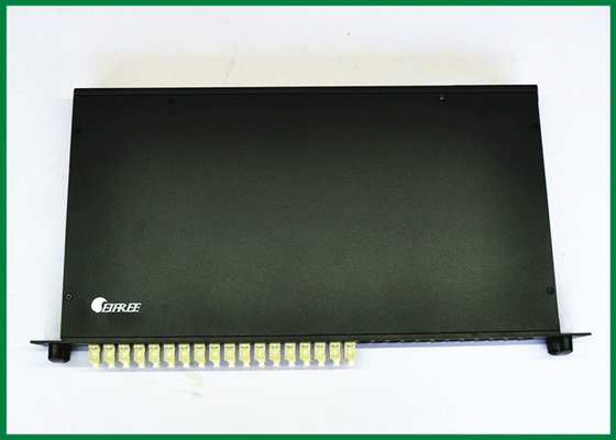 19" 1U Rack Mount Multimode Fiber Coupler , LC / UPC Duplex Fibre Optic Splitter