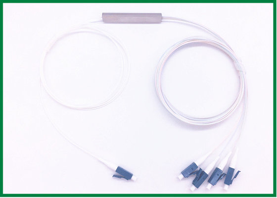 Fiber Optic PLC Splitter 1x4  mini Steel Tube with LC / UPC connector FTTH