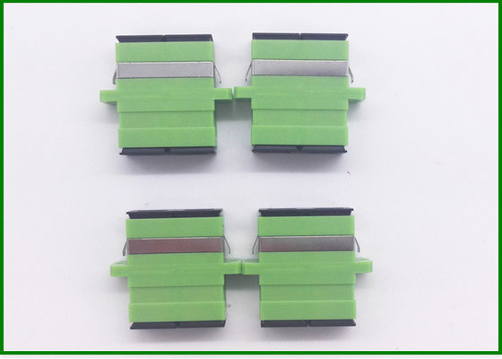 Green SC Fiber Optic Connector Adapters / Optical Fiber Adapter Single Mode