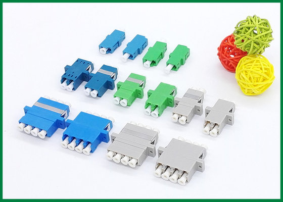 Single Mode Multimode LC Fiber Optical Adapter Quad Blue Green Grey