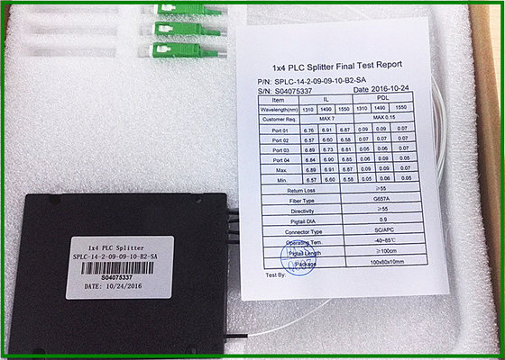 SU / APC 1x4 ports Fiber Optic PLC Splitter Access network and FTTH CATV