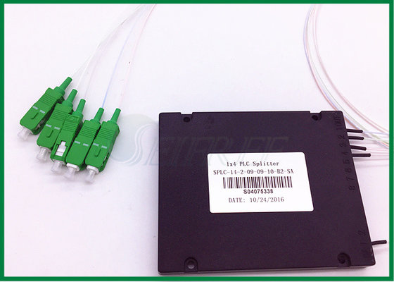 1 x 4 Fiber Optic PLC Splitter , single mode fiber splitter with SC / APC connector