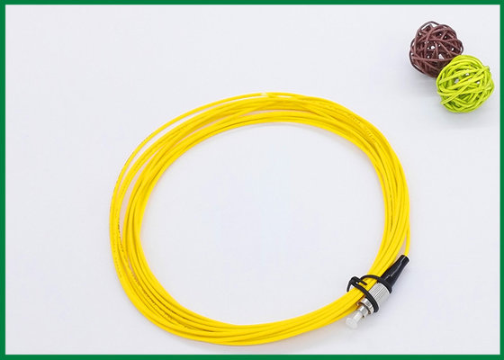 FC / UPC Pigtail Single Mode Fiber Optic Patch Cord , Yellow PVC Jacket