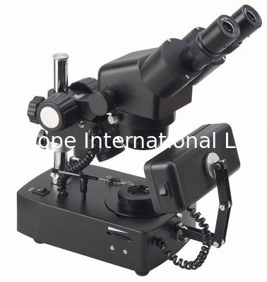 China Trinocular Gemological Microscope Transmitted With Halogen Lamp factory