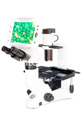 China 9 Inches TFT Screen Digital LCD Inverted Biological Microscope with Built-in 5.0 MP Camera factory