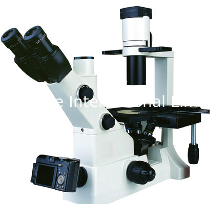 China Compound Inverted Biological Microscope With Adjustable Mechanical Stage, Trinocular Head factory