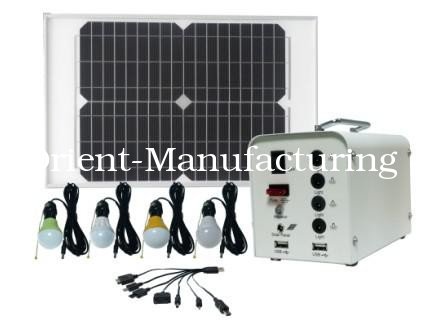 20W mini  solar power lighting kits, DC12V output and 5V USB charging for solar lighting
