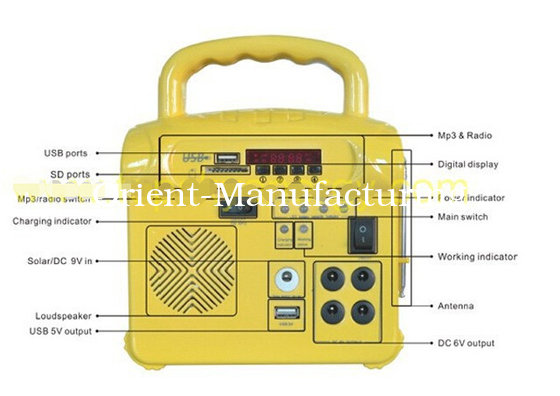 Home using green power energy 10W solar panel solar system for lighting with radio MP3