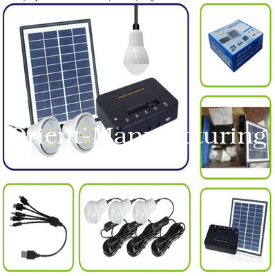 Portable solar power system builted in  lithium battery  with LED lighting for home