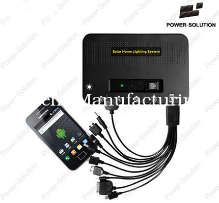 Portable Solar System with 3 LED  Lamps and Mobile Phone Charging