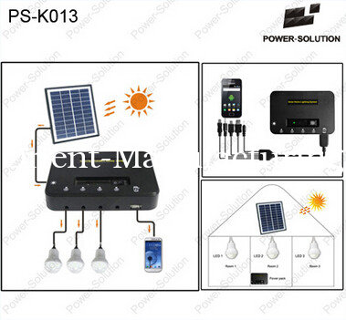 Portable solar power system builted in  lithium battery  with LED lighting for home