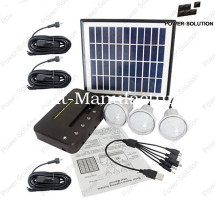 Portable solar power system builted in  lithium battery  with LED lighting for home