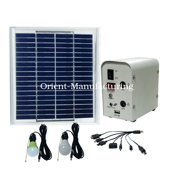 5W solar power system for home lighting, outdoor charging, DC12V output and USB