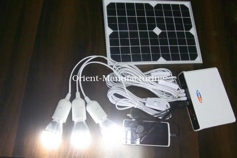 Newest ! 10W mini solar power system with lithium battery for solar home lighting , cam